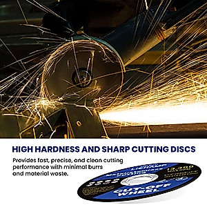 Lichamp 4-1/2 Cut Off Wheels for Metal, 10 Pack 4.5 inch Disc Cutting Wheel Cutoff Blade, 4.5"x0.045"x7/8", A010BK
