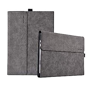 LnarrCase Surface Pro Case for Microsoft Surface Pro 7 / Pro 6 / Pro 5 / Pro 4 12.3 Inch Tablet Multiple Angle Viewing Compatible with Type Cover Keyboard -Grey
