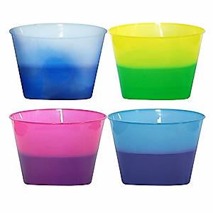 Color Changing Mood Bowl, reacts to ice cold temperatures and changes from one vivid color to another – perfect for ice cream and cereal, Set of 8, Assorted Colors- MADE IN USA