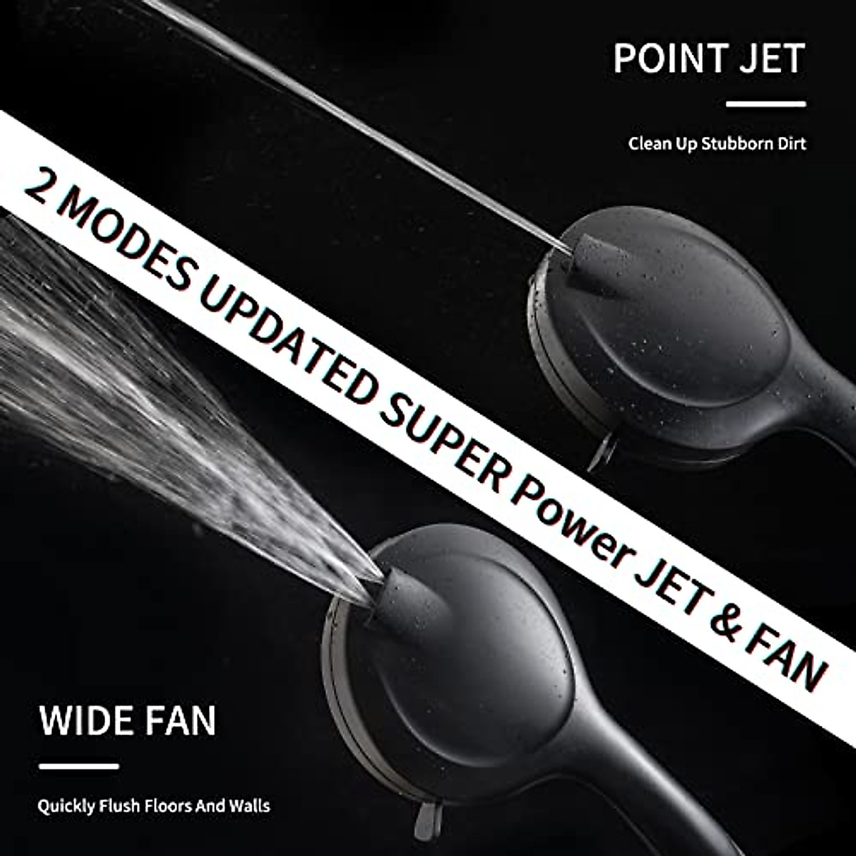 High Pressure Handheld Shower Head, 8-mode Spray Settings + 2 Power Jet Modes Shower Heads, Extra Long 5FT Stainless Steel Hose and Adjustable Bracket for Bath Showerhead (Premium Chrome)