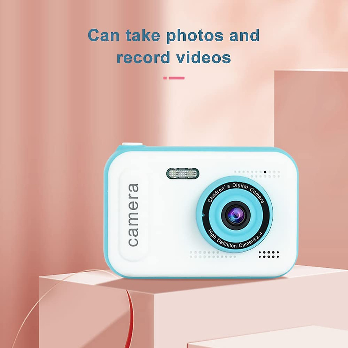 Namolit 1080P Mini Kids Digital Camera Digital Video Camera for Kids Dual Lens 2.4 Inch IPS Screen Built-in Battery Cute Photo Frames Interesting Games with Neck Strap Birthday