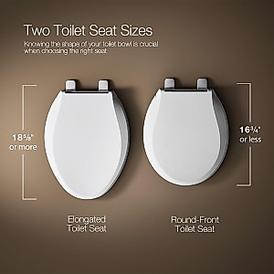KOHLER Hyten Elevated Quiet-Close Elongated toilet seat, White