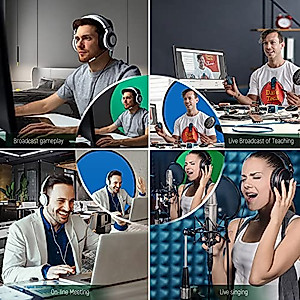 【Updated】 Portable Webcam Background, 110cm Collapsible Green Background 2-in-1 Green and Blue Screen for Video Chats, Zoom, Green Screen for Chair