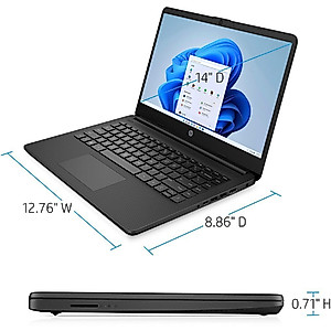HP 2023 14-inch HD Laptop, Intel Celeron N4020, 32GB RAM, 64 GB Storage, Windows 11 Home, Thin & Portable, 4K Graphics, One Year of Microsoft 365, Jet Black