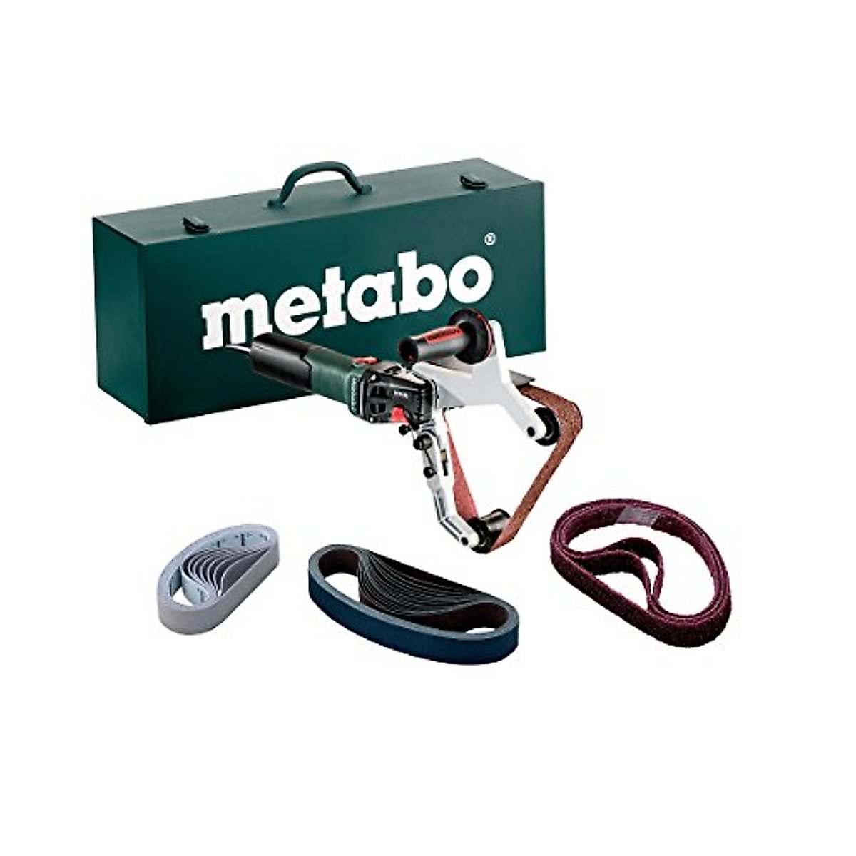 Metabo 7" Variable Speed Pipe/Tube Sander Kit | 1,650-5,500 ft/min | 13.5 AMP w/Lock-on | Accessory set | RBE 15-180 Set