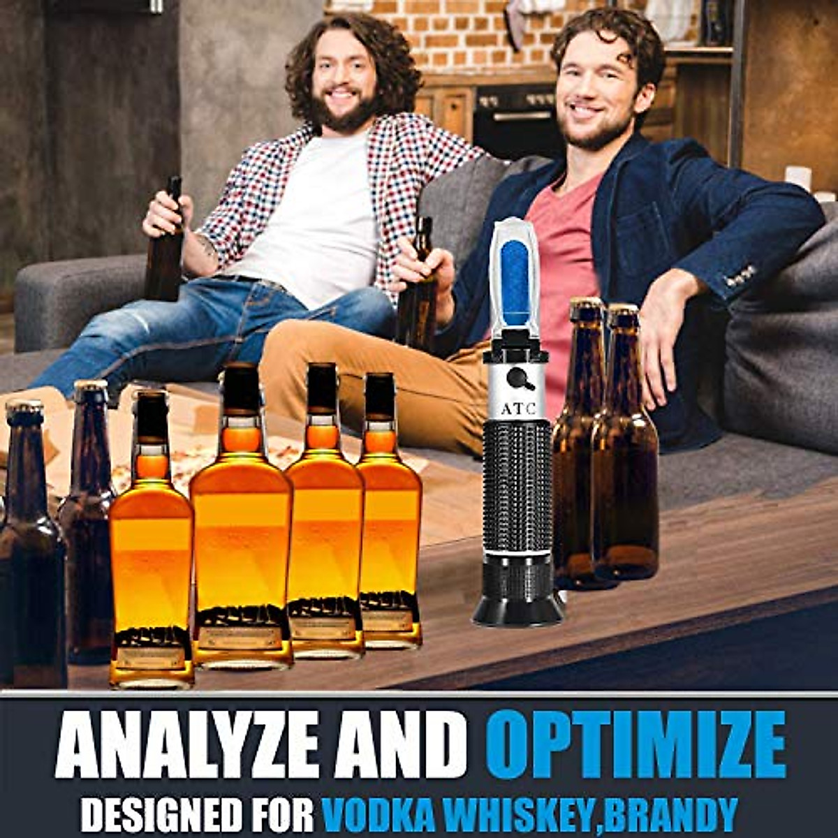 SMARTSMITH Alcohol Refractometer for Spirit Alcohol Volume Percent Measurement with Automatic Temperature Compensation (ATC), Range 0-80% v/v.Alcohol Refractometer for Spirit Alcohol Volume Percent