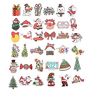 OSALADI 100pcs Notebook Stickers Holiday Xmas Stickers Planners Decals Nativity Decor DIY Laptop Sticker Diary Decorative Sticker Luggage Stickers Computer PVC Waterproof Stickers