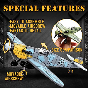 ViiKONDO 1/48 WWII BF109 Fighter German Aircraft Military Warplane Model Building Kit DIY Assembly Jet Gift (04)