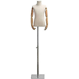 TOPRP Mannequin Display Stand Manikins Tailors Dummy Tailors Dummy Child Mannequin Tailors Bust Dressmakers Display with Metal Base