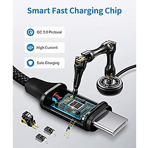 [10ft, 2-Pack] USB C Cable Fast Charging, Long USB A to Type C Charger Cable Braided for Samsung Galaxy A10e A03s A13 A32 A50 A51 A52 A53 A71 Note 20 10 9, S22 S21 S20 Ultra S10 S10e S9, LG G8 Moto G9