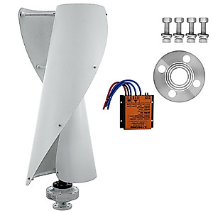 DOONARCES 400W 12V Vertical Wind Turbine Generator Kit, Helix Maglev Axis Wind Turbine Generator with 2-Blades Wind Power Generator Kit with PWM Controller Windmill Generator System, White (12V)