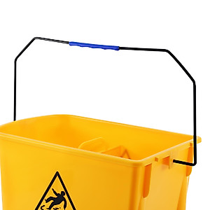 Iglobalbuy 5 Gallon 21Qt Mop Bucket with Wringer, Yellow Commercial Household Portable Mop Bucket with Wringer on Wheels for Home and Commercial Cleaning