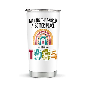 40th Birthday Gifts for Women, Tumbler 20 oz Stainless Steel Vacuum Insulated Tumblers, 1984 Birthday Gifts for Women, 40 Year Old Birthday Gifts, 40th Birthday Gift Ideas, 40th Birthday Tumbler