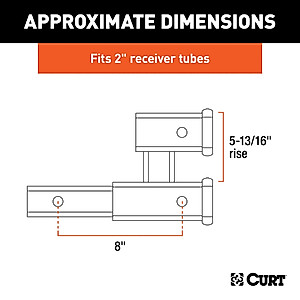 CURT 45792 Dual Receiver Trailer Hitch Ball Mount, 2-Inch, 3,500 lbs