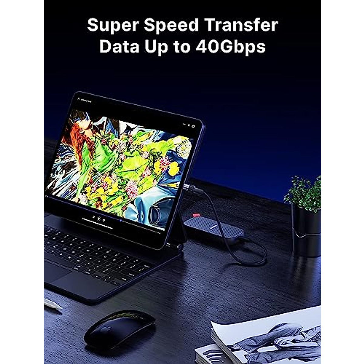 JSAUX 90 Degree USB-C Male to USB-C Female Adapter, Right Angle 2-Pack 40Gbps Data Transfer 100W USB Type C PD Extender Compatible with ROG Ally, Steam Deck, Switch and More Laptop, Tablet, Phone