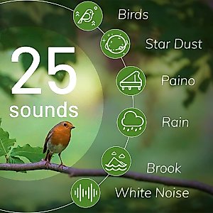 Magicteam White Noise Machine 10 Colors Lights and 25 Soothing Sounds Sleep Sound Machine with 5 Timers with Memory Feature Portable Sound Machine for Baby Adults. (White)