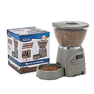 Petmate Portion Right Programmable Dog and Cat Feeder 2 Sizes Brushed Nickel