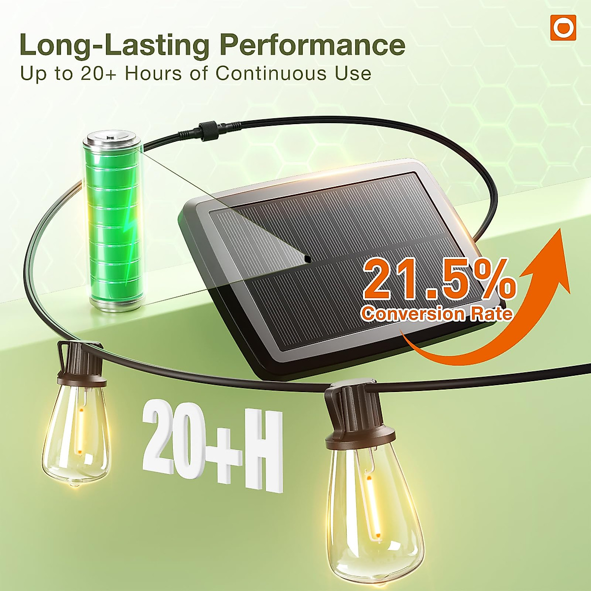 addlon 54(48+6) FT Solar String Lights Waterproof,Patio Lights Solar Powered with Remote & USB Port 15+1 LED Shatterproof Bulbs 3 Light Modes, Dimmable Solar Lights for Camping Backyard Garden