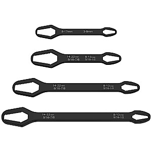 FUYGRCJ 4pcs Self-Tightening Multifunctional Wrench Set, 8-22mm, Chrome Vanadium Steel