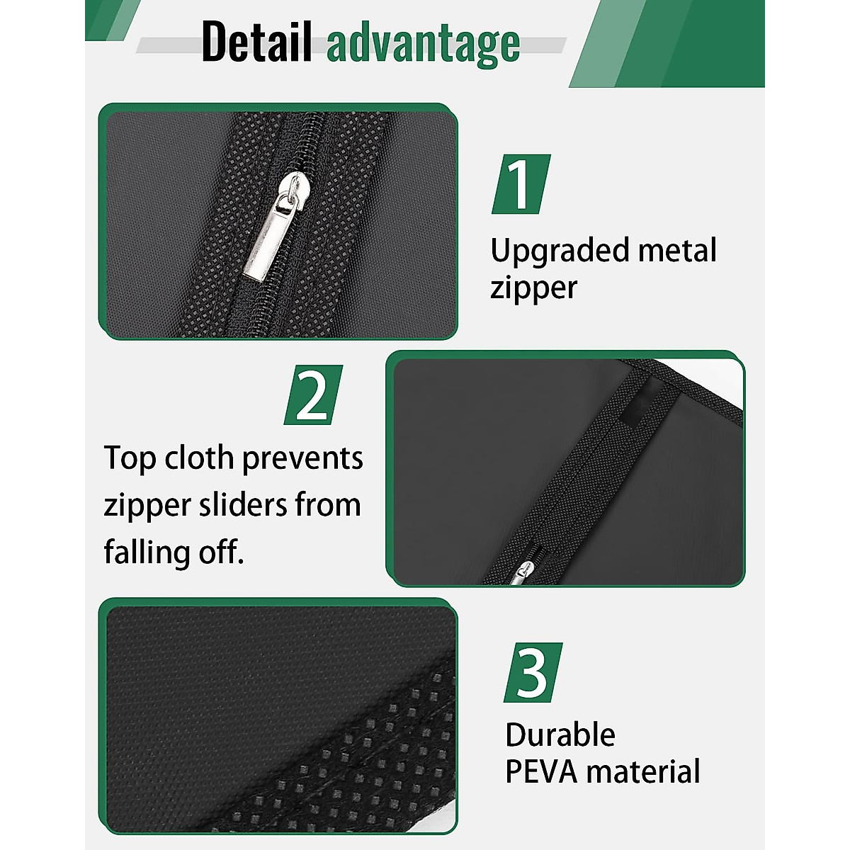 Garment Bags for Hanging Clothes (8 packs，43 inches) Washable Black Suit Bags for Closet Storage and Travel with Clear Window