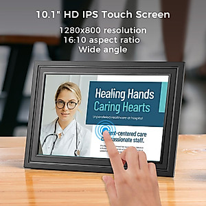 Sungale CPF1068+ Upgraded 10.1" Digital Signage, Faster Hardware, New Frame Design, Auto-Rotate, 16GB, APP Control, Horizontal/Vertical, Wall/Desk Mount, Promote Business, Products, Services, Events