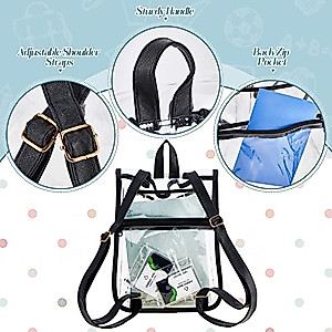 4 Pcs Clear Backpack Heavy Duty Stadium Approved Mini Bag Clear Purse Small Clear Backpack Heavy Duty Clear Plastic Backpack for Gym Drawstring Bag Women Girls Concert Work Sports