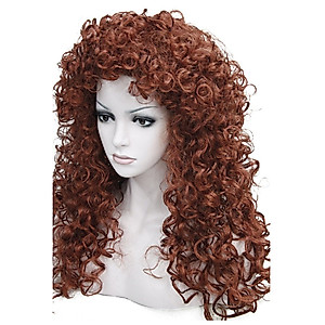 Aimole Synthetic Heat Resistant Hair Long Curly Wigs Cosplay Women Wig(130-Fox Red)