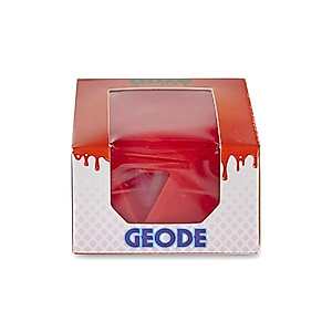 Ooze Geode Silicone Glass Container 10mL (Scarlet) 1ct - (1.6"x1") Glass Silicone Container - Gemstone Shape Silicone Container With Glass Stash Jar Insert - Glass Silicone Containers