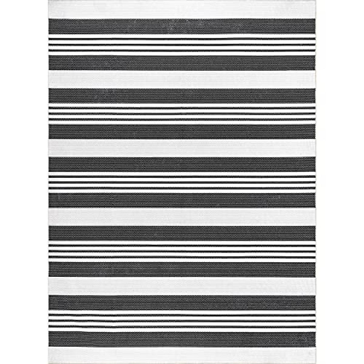 nuLOOM Lena Machine Washable Striped Area Rug, 8' Square, Grey