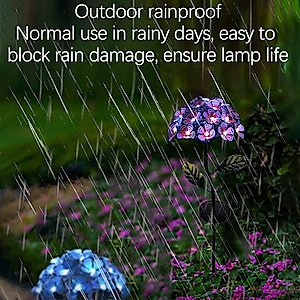 WONFAST Solar Hydrangea Lantern Garden Light, 26LED Solar Metal Artificial Hydrangea Flowers Landscape Lamp Ground Stake Lights for Outdoor Home Courtyard Wedding Party Christmas Decorations (Blue)