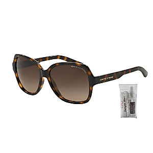 Armani Exchange A｜X AX4029S FIT 811713 57M Dark Tortoise/Dark Brown Gradient Cateye Sunglasses For Women+ BUNDLE with Designer iWear Eyewear Kit