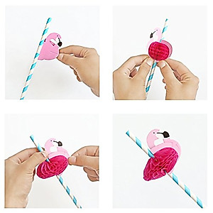 HANSGO 180PCS Halloween Paper Straws and Flamingo Paper Straws