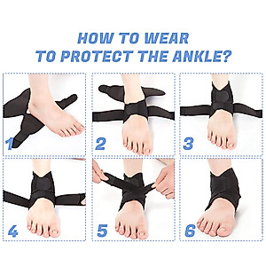 Dr.Welland Ankle Brace(Pair), Ankle Support for Sprains, Plantar Fasciitis,Tendonitis, Active Ankle Stability, Prevent Re-Injury, Compression Ankle Stabilizer Adjustable Wrap, Athletic Protection