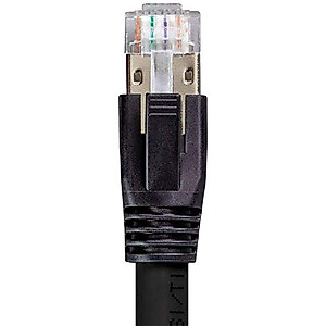 Nippon Labs Cat8 RJ45 0.5FT Ethernet Patch Internet Network LAN Cable, Indoor/Outdoor, 24AWG Shielded Latest 40Gbps 2000Mhz, Weatherproof S/FTP for Router, PS4, PS5, Xbox, PoE, Switch, Modem (Black)