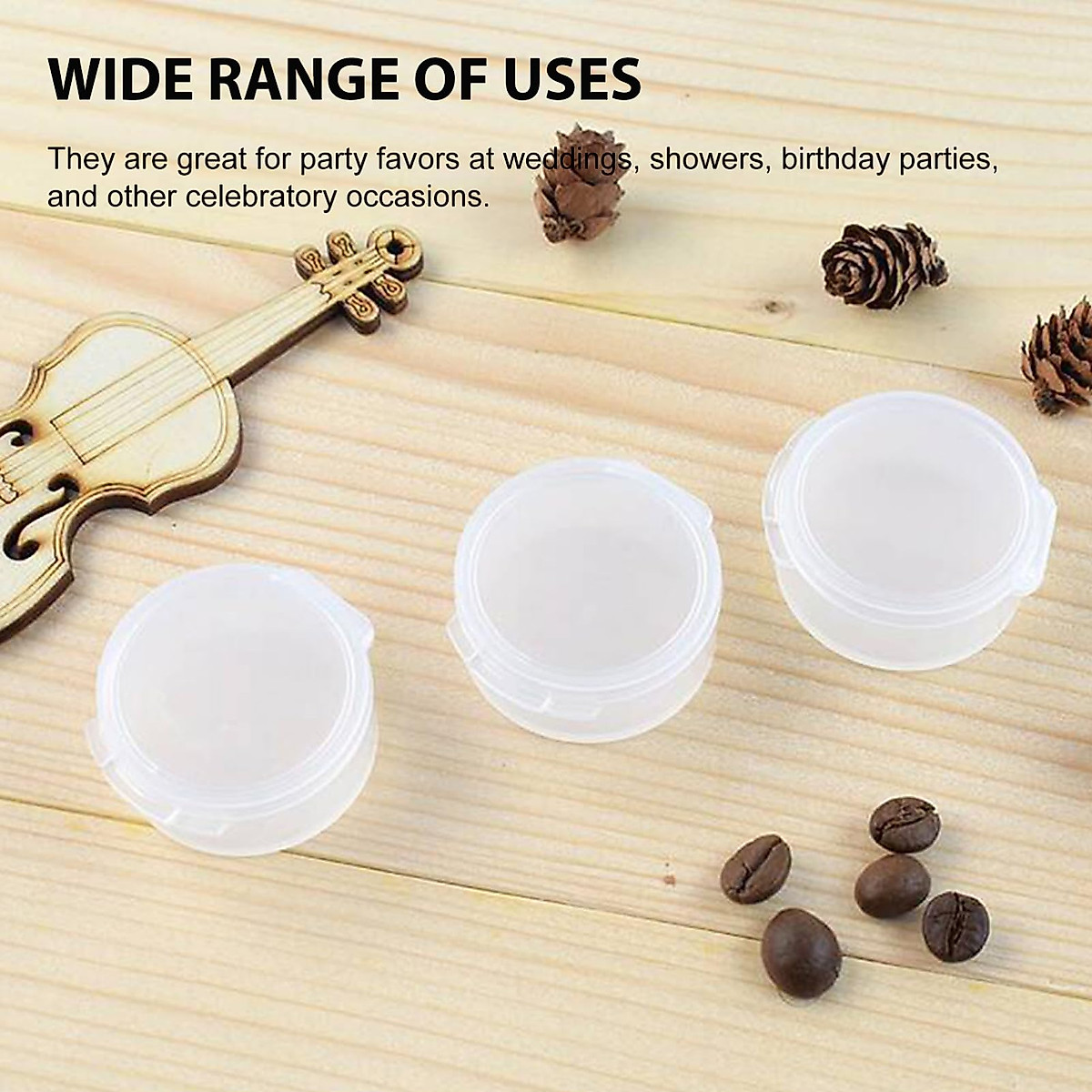 PLAFOPE 10pcs Pp Round Earplug Storage Containers Plastic with Cover Storage Box for Small Accessories