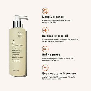 Dr. Dennis Gross Alpha Beta® AHA/BHA Daily Cleansing Gel, for Skin That is Dull, Congested and Uneven Tone & Texture (7.5 Fl Oz)