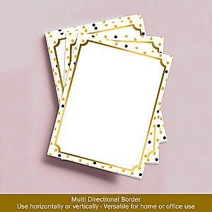 Barker Creek Designer Computer Paper, Gold, 8.5” x 11”, Decorative Printer Paper, Stationery, 50 Sheets per Pkg, Home, School and Office Supplies (741)
