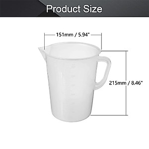0.8Gallon, 100oz Polypropylene Beakers, Measure Pitcher, Food Grade Measuring Cup, 0-3000ml Conversion Chart, Graduated,Chemicals Pool, Mix Paint, Lab, Kitchen