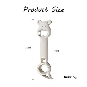 4 in 1 Multi Function Can Opener Bottle, Cute bear Opener for Elderly, Bar Tool Accessories for Jelly Jars, Wine, Beer and Othe（4pcs）