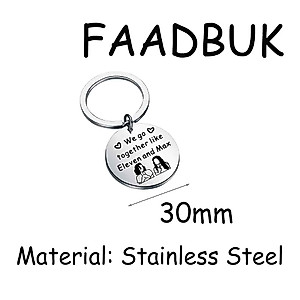 FAADBUK Eleven and Max Gift Tv Show Inspired Gift Friendship Jewelry Best Friend Keychain (Eleven & Max)