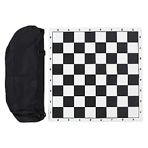 DAUERHAFT International Chess Set, 32Pcs Chess Pieces Portable PU Leather Chessboard Chess Set with Storage Bag, 75x29mm King Size Non Slip Bottom Board Game Set, for Outdoor Camping