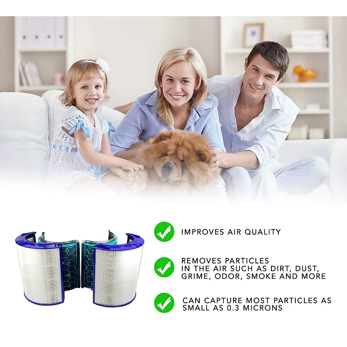 MaximalPower HEPA Filter and Carbon Filter for Dyson TP04 HP04 DP04 Air Purifier - Pure Cool Purifier Fan Replacement Filter True Glass HEPA Filter (1 Set)