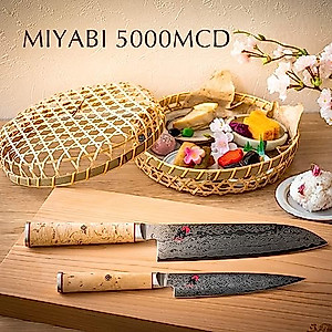 MIYABI 5000MCD-B Birchwood 5 Inch Shotoh Knife