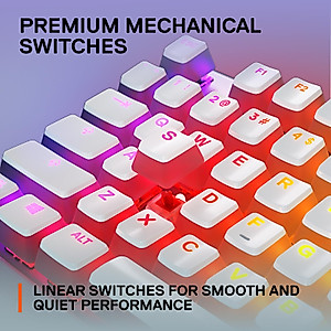 SteelSeries Apex 7 TKL Compact Mechanical Gaming Keyboard – OLED Smart Display – USB Passthrough and Media Controls – Linear and Quiet – RGB Backlit (Red Switch) - Ghost