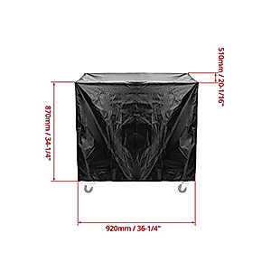 QWORK Rolling Cooler Cart Cover, Waterproof 80 Quart Oxford Patio Ice Chest Protective Covers, 36L x 20W x 34H inch, Fits Most Patio Ice Chest Party Cooler, Outdoor Beverage Cart Cover, Black