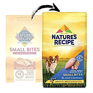 Nature′s Recipe Small Bites Chicken, Barley & Brown Rice Recipe Dry Dog Food, 4 lb. Bag