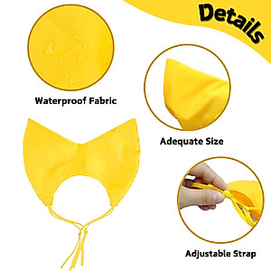 Pet Shower Cap - Waterproof Shower Caps for Sphynx Reusable Cats Ear Protection Bath Cap with Adjustable Strap Ear Covers for House Cats Small Dogs Puppy Pet Grooming Accessories (Yellow)