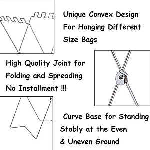 SUPANT Trash Bags 13 Gallon Holder Stand, Waste Sorting Bin, Grass Clippings Portable Fold Up Can, Trash Stand Holder for Camping Recycling Suitable in Bedroom, Kitchen, Camping Indoor and Outdoor