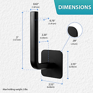 Perfect Curve Hat Rack for Hat Storage, Multi-Purpose Hat Organizer, Strong Adhesive Hat Hooks for Wall, Hat Organizer for Baseball Caps, Hat Hook, (Black 4-Pack)