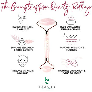 Rose Quartz Face Roller Skin Care Tools - Face Massager Roller, Facial Roller & Eye Roller for Puffy Eyes, Facial Massager Facial Tools Pair Perfectly with Skincare & Are Self Care Gifts for Women